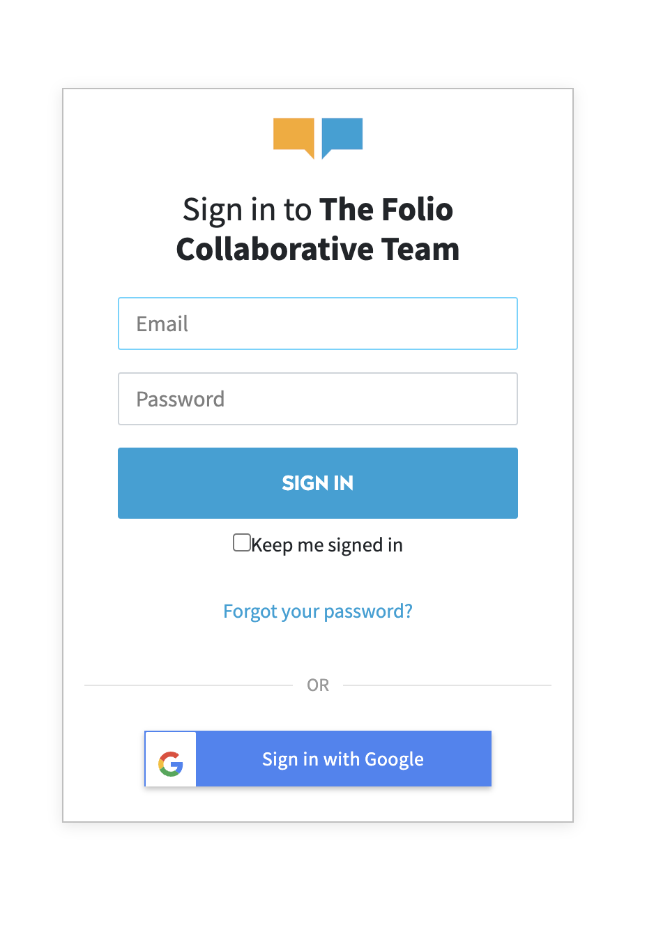 Logging in to myFolio